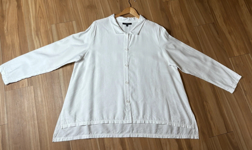 F H Fat hat Clothing Women's XL Button Up Blouse Long Sleeve High low ...