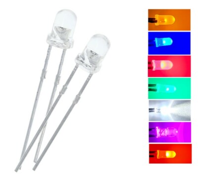 Flacker LED 3mm 5mm Flackerlicht Kerze Lagerfeuer Feuer Kamin 7 Farben ...