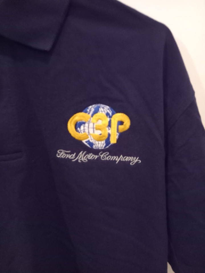 Man's iconic Ford Motor Company logo deep navy short sleeve shirt/top ...