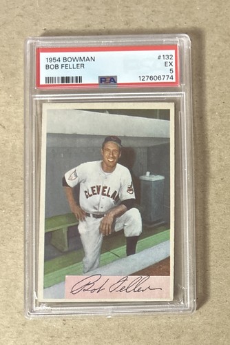 1954 Bowman Baseball Bob Feller Cleveland Indians Card #132 PSA 5 | eBay