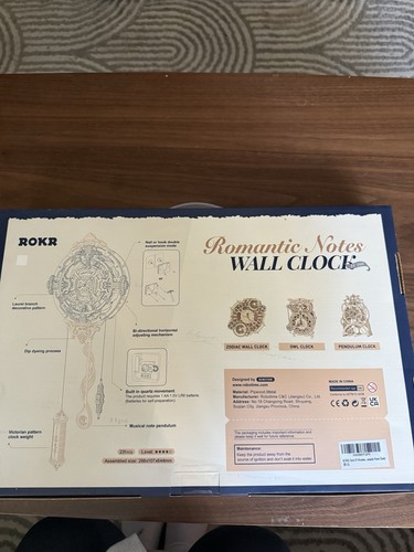 ROKR Romantic Notes Victorian Style Wooden Wall Clock Kit ~ Quartz ...