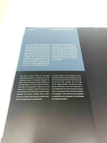 1989 Cees Dam Monographs of Dutch Architects Bart Lootsma Hardcover ...
