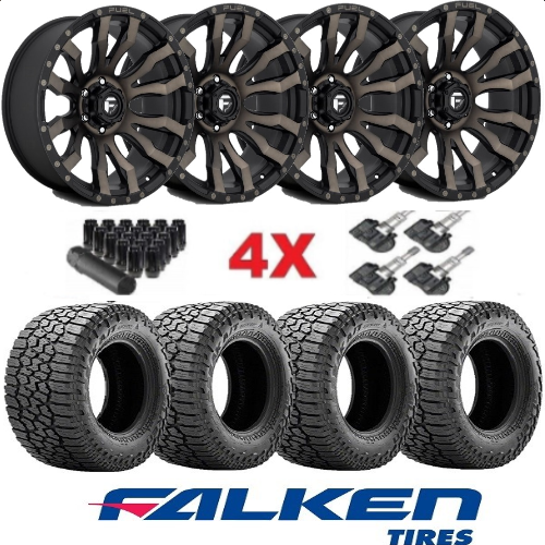 FUEL TRIGGER D674 BLACK WHEEL TIRES FALKEN WILDPEAK ATW4 2656517 CHEVY ...