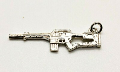Silver Machine Gun pendant - Pendant Guns , Nickles Charm 3.7 g | eBay