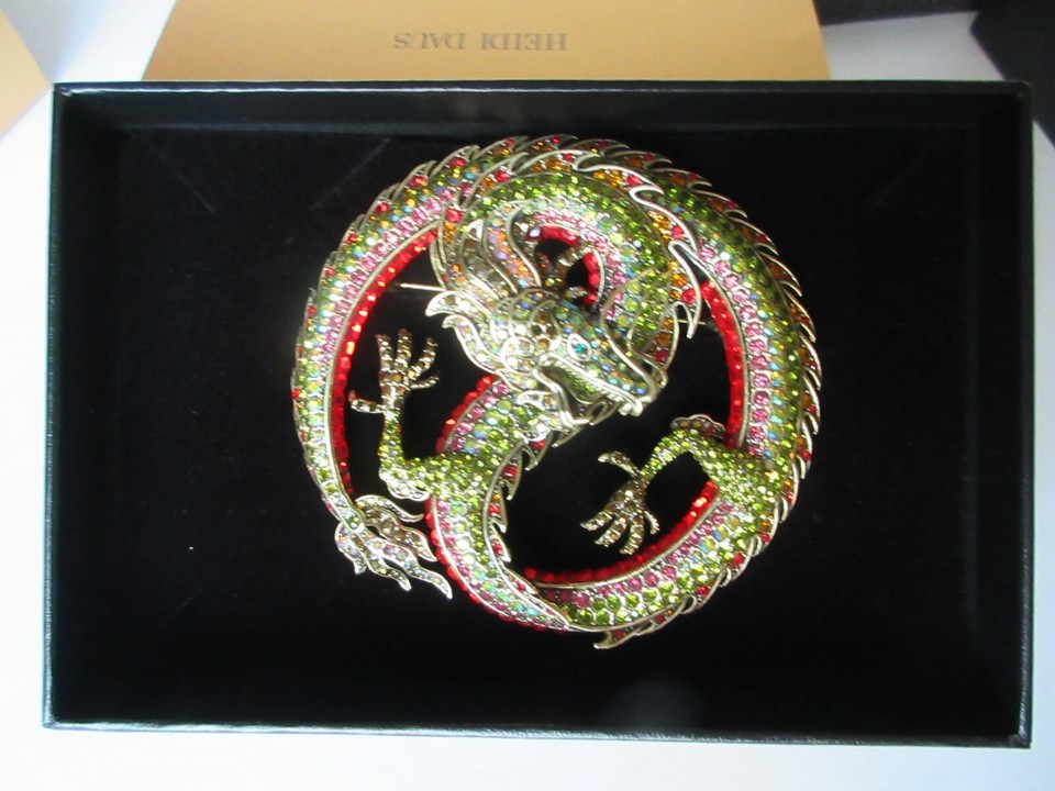 Heidi Daus "Dragon of the Year" Crystal Dragon Pin Brooch – Multicolor ...