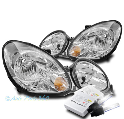 FOR 98-05 LEXUS GS300 GS400 GS430 CRYSTAL STYLE HEADLIGHTS LAMPS CHROME ...