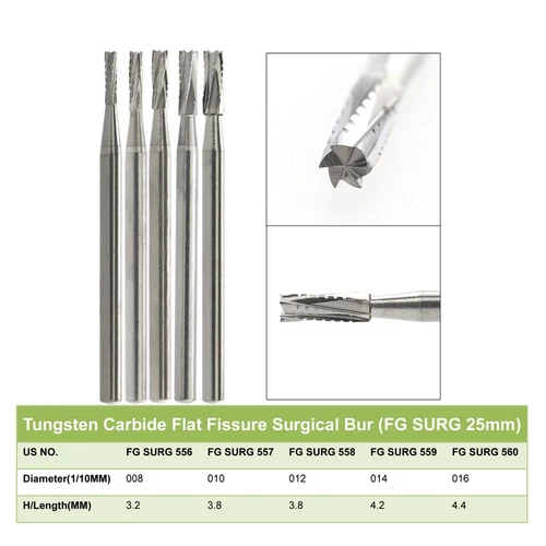 Dental Surgical Bur Long 2 3 4 5 330 556 557 558 Carbide Burr High ...