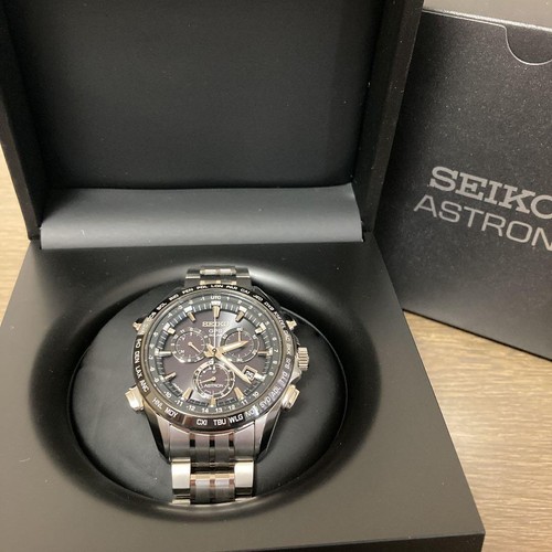 Seiko Astron 8X82-0AB0-1 Titanium Box GPS Solar Mens Watch Authentic ...