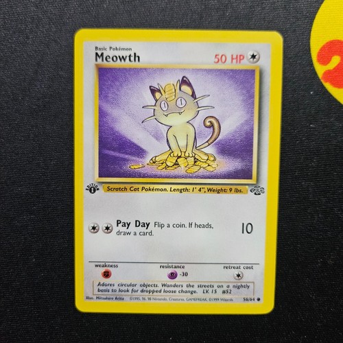 Pokemon Meowth - WOTC Jungle Set Common 56/64 1st Edition 1999 | eBay