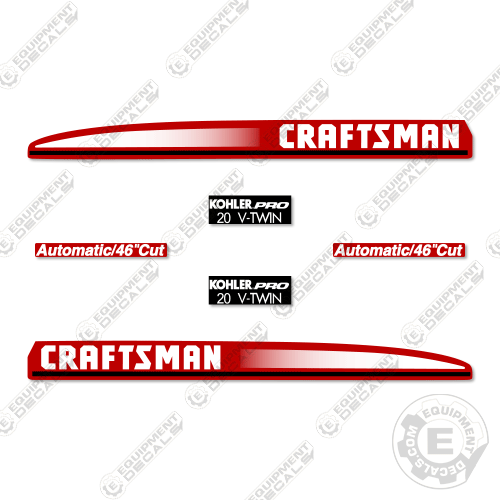 Fits Craftsman Kohler Pro 20 V-Twin Decal Kit Mower - RED - 7 YEAR 3M ...