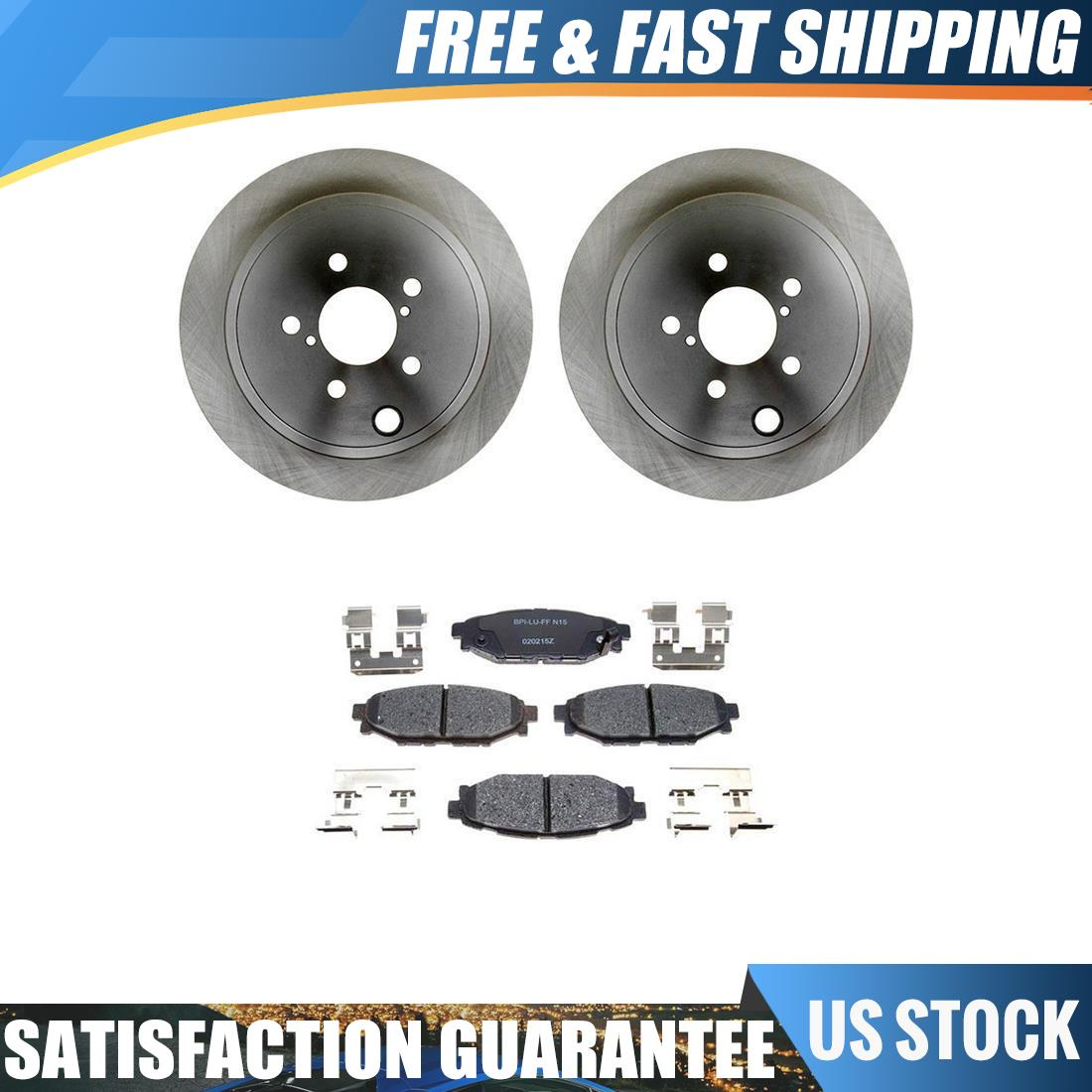 Rear Kit Brake Rotors Ceramic Pads and Hardware For 2010-2014 Subaru ...