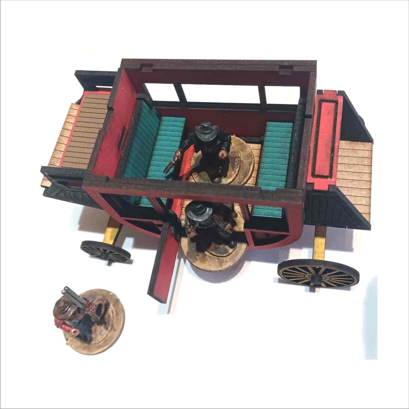 Old Wild West Cowboy STAGE COACH 25mm 28mm Terrain Accessory painted ...