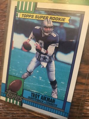 1990 Topps Troy Aikman Super Rookie RC #482 Dallas Cowboys HOF QB | eBay