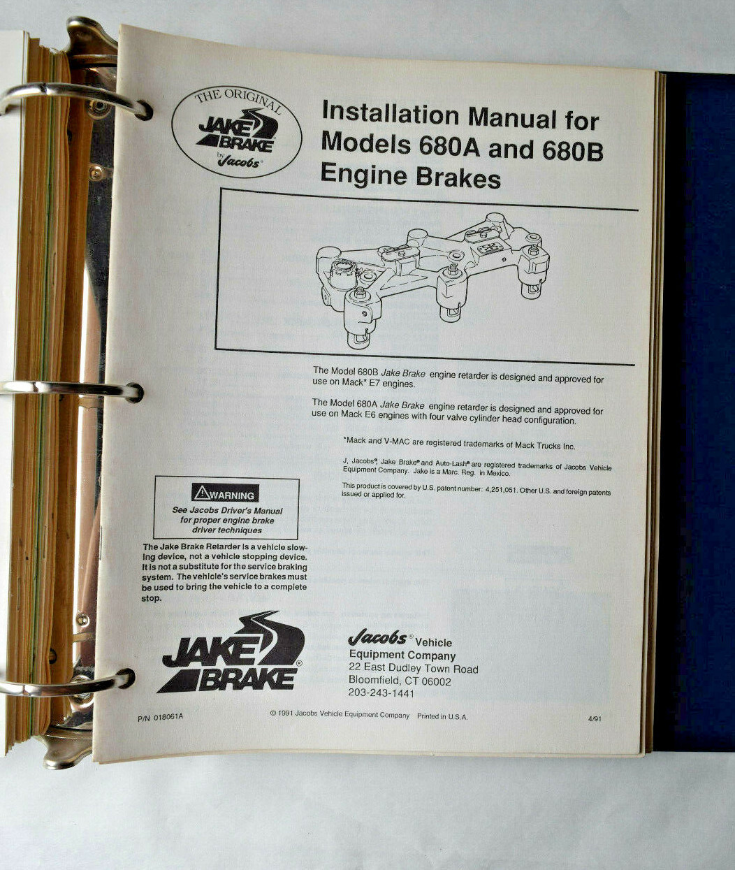 Jacobs Engine Brake Information Installation / Parts Manuals ...