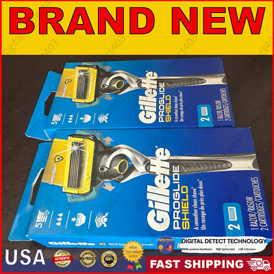 Gillette ProGlide Shield Power Razor Handle + 2 Razor Cartridge SEALED ...