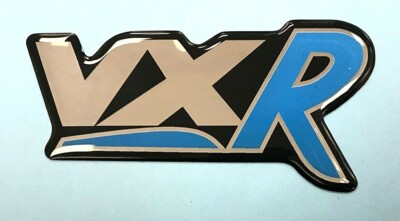 VXR Chrome & Blue Sticker/Decal 60mm HIGH GLOSS DOMED GEL FINISH ...