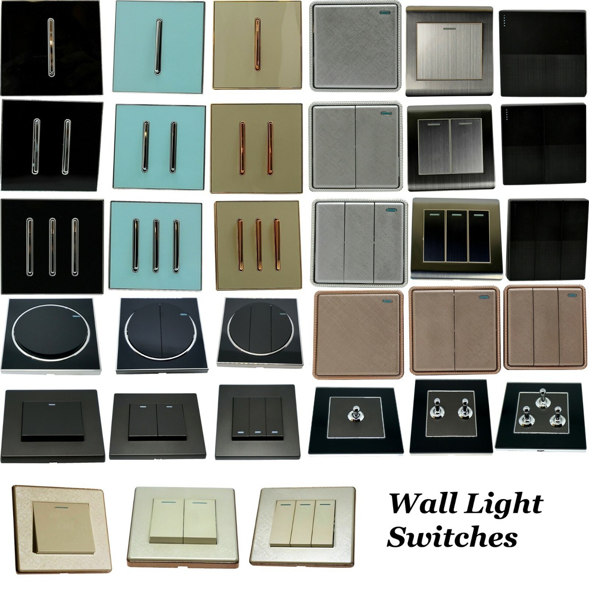 Colors Light Switch Three (3) Gang Lighting Switches Silver Colour M7
