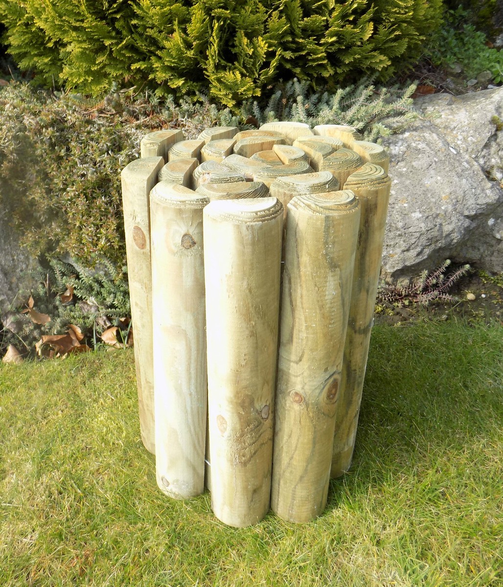 Log Edging With Landscaping