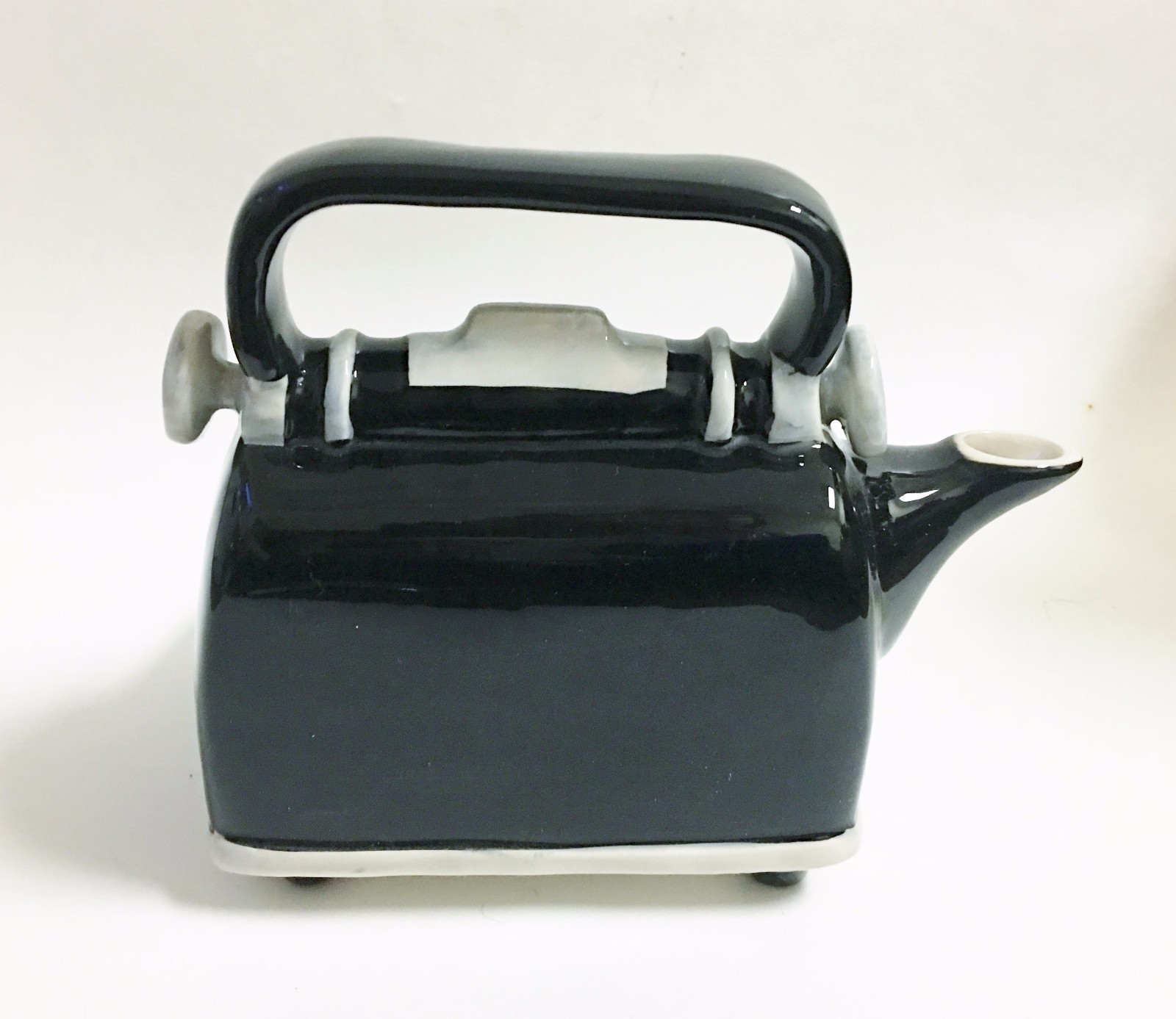 NEW BLUE SKY BLACK+GRAY+WHITE CERAMIC TYPEWRITER TEAPOT,TEA,COFFEE POT ...