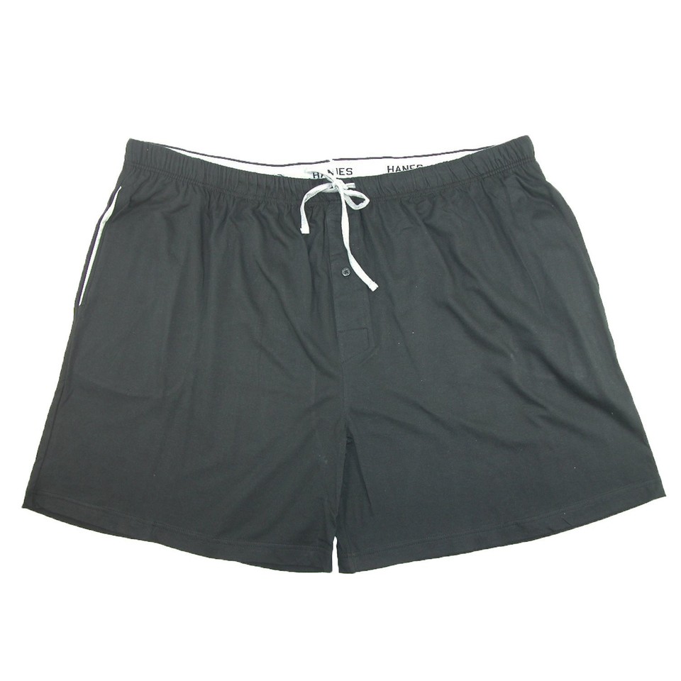 New Hanes Mens Big & Tall Jersey Knit Cotton Button Fly Pajama Sleep ...