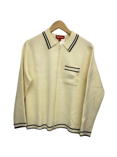 Supreme Knit Sweater 24AW Zip Up Polo (Thin S Wool White Used | eBay