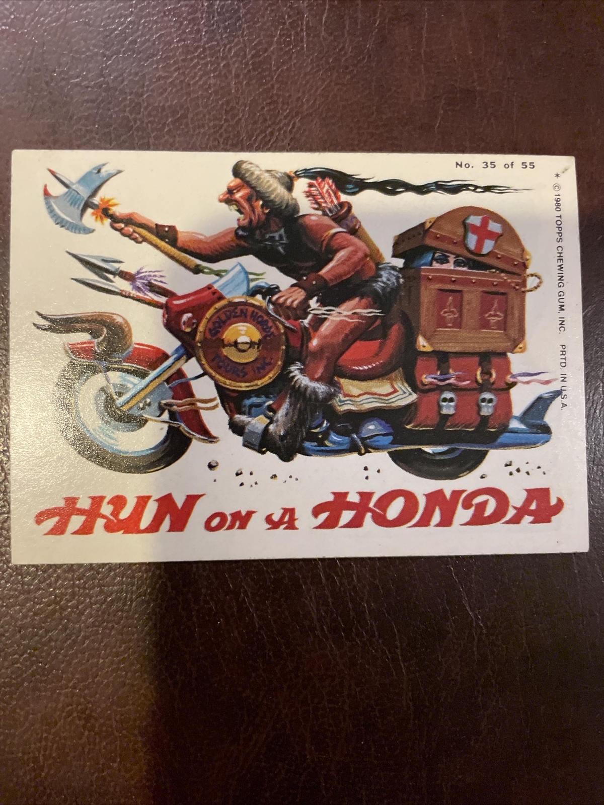 1980 Topps WEIRD WHEELS Hun on a Honda Sticker #35 Set Break Card ...