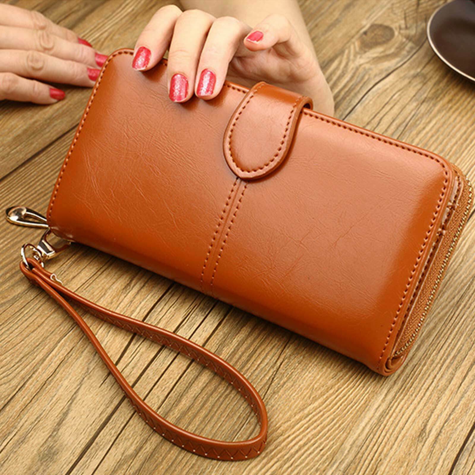 Ladies Women Leather Wallet Long Zip Purse Card Phone Holder Case ...