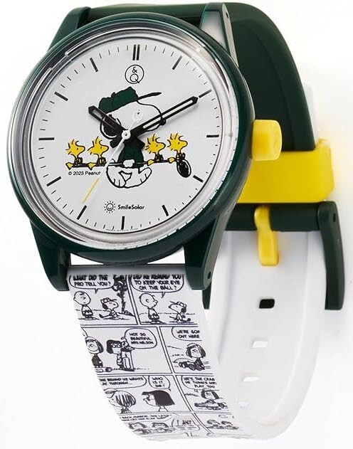 CITIZEN Q&Q Snoopy Woodstock Peanuts Golf Watch R02A-510VK Green Solar ...