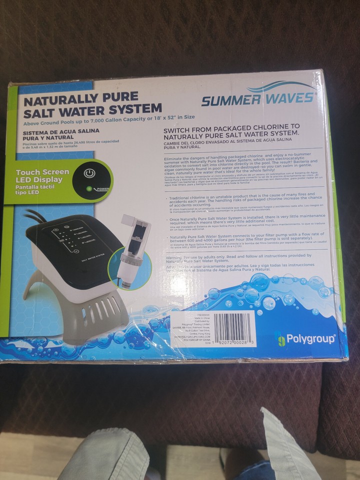 Polygroup Summer Waves Salt Water System for Above Ground Pools 7000 ...