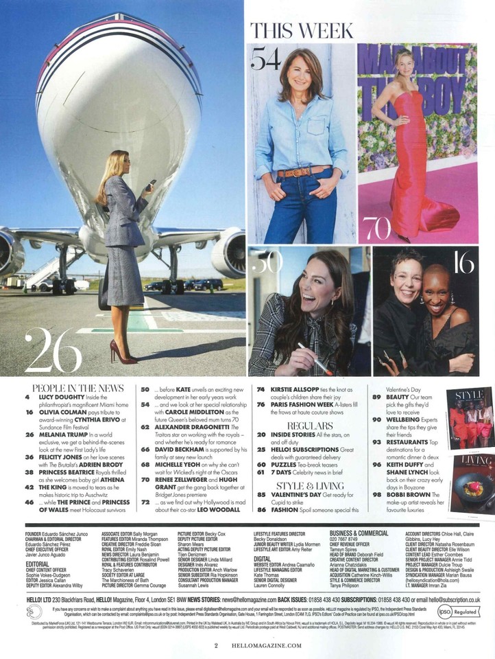 UK HELLO! Magazine: Melania Trump Cover, Princess Kate, Carole ...