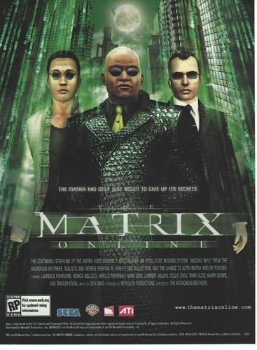 The Matrix Online (MMO) Print Ad/Poster Art PC (B) | eBay