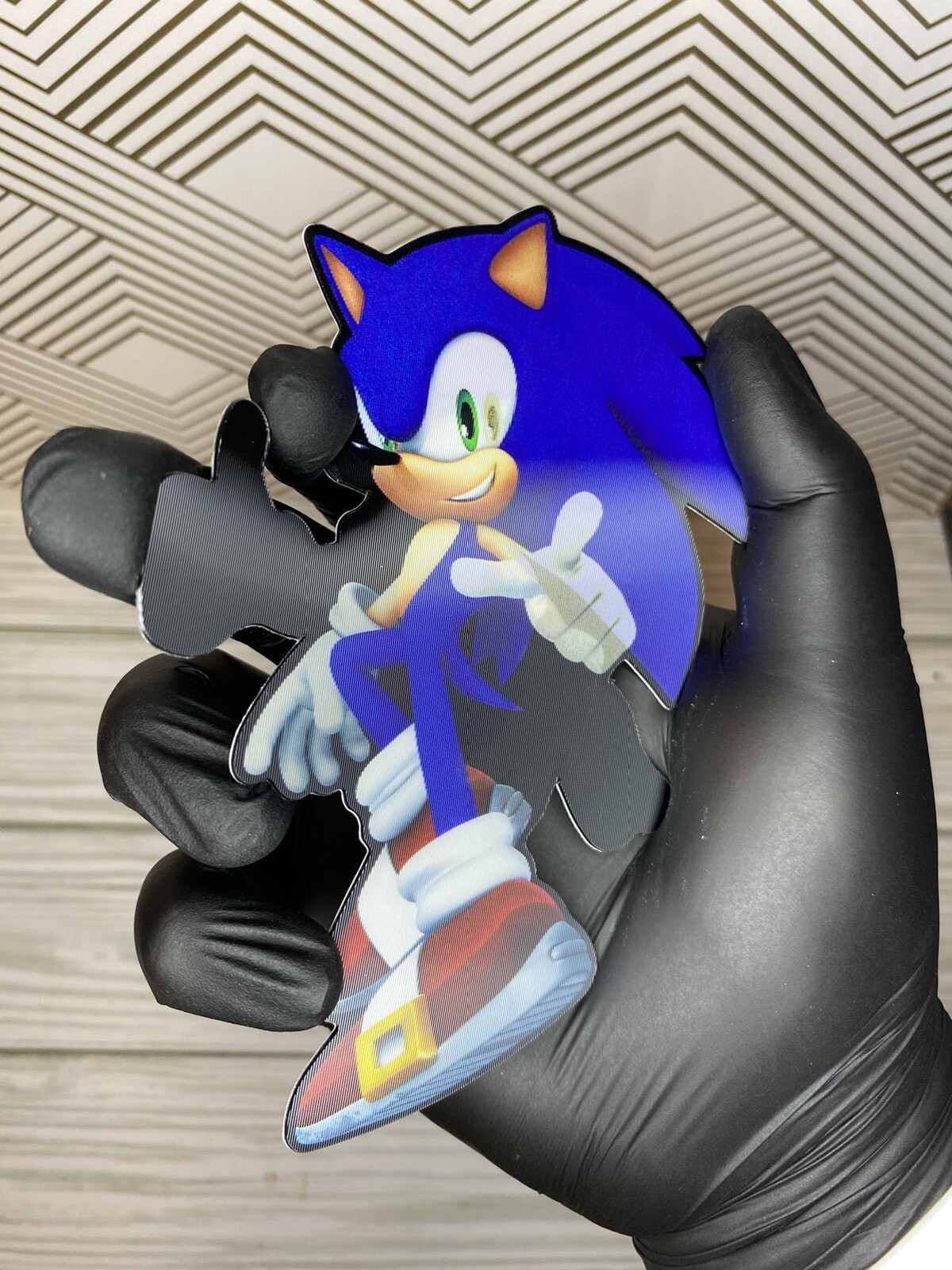 Sonic the Hedgehog Sonic 3D Lenticular Car Motion Sticker Decal Peeker ...