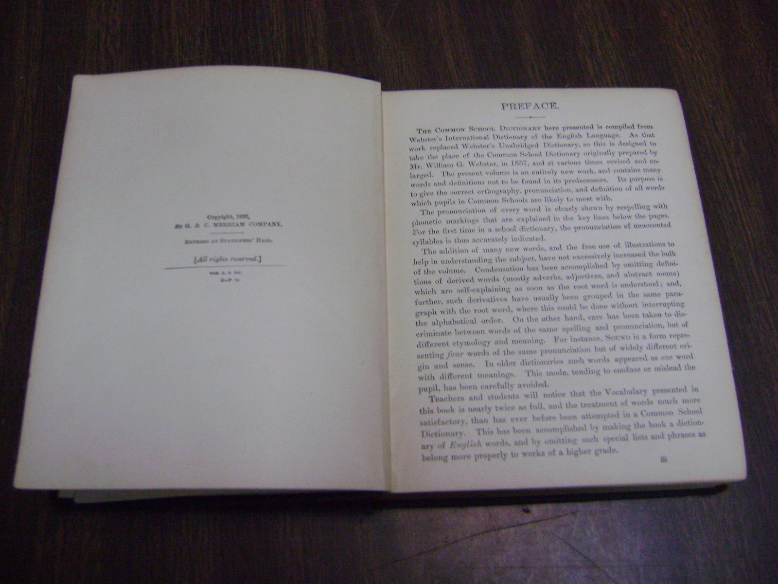 Websters 1st Edition Hardcover School Dictionary 1892 | eBay