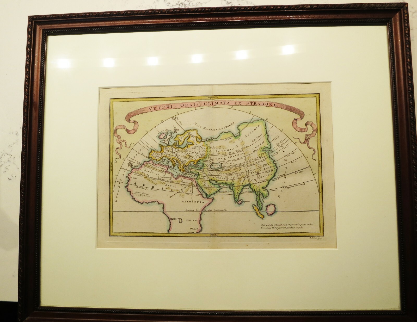 Rare Antique 1774 WORLD MAP "Veteris Orbis Climata" by Cellarius ...