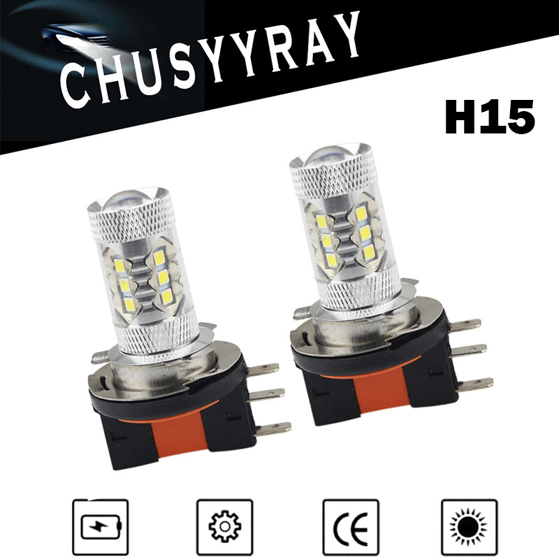2x H15 LED Xenon White Bulbs for Mercedes CLA-Class High Beam Headlight ...