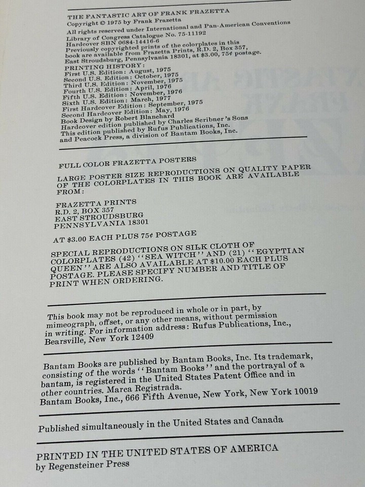 RARE ORIGINAL Frank Frazetta Egyptian Queen Silk Cloth Paper Poster ...