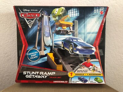 New Disney Pixar Cars 2 Stunt Ramp Getaway Track Set Rod Torque Redline ...