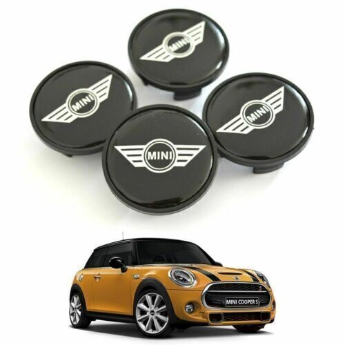 4X MINI WING WHEEL CENTRE CAPS HUB ALLOY BADGE EMBLEM 54mm COOPER ONE ...