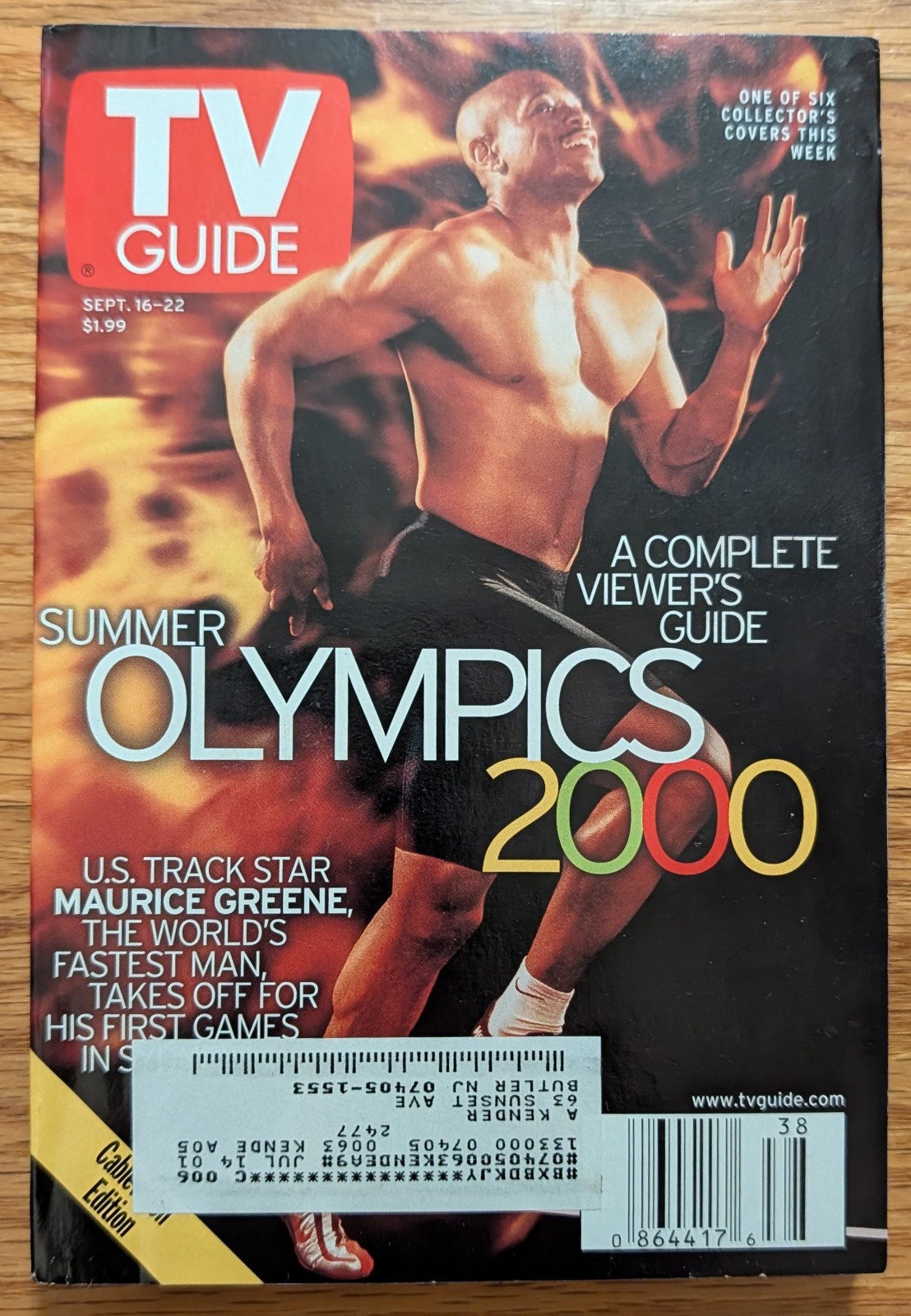 TV Guide 2000 Issue #2477 September 16-22 Olympics Cover Maurice Greene ...