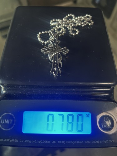 Ed Hardy Stainless Steel Cross Pendant Necklace Original Silver Black ...