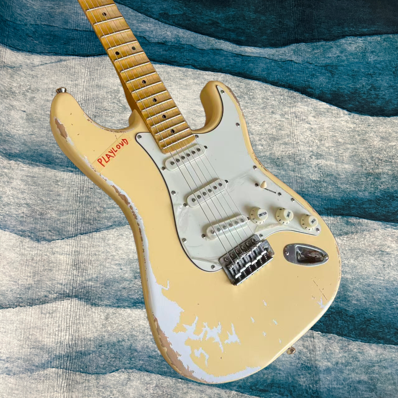 Relic Electric Guitar Cream Yellow Color Alder Body Scalloped Maple ...