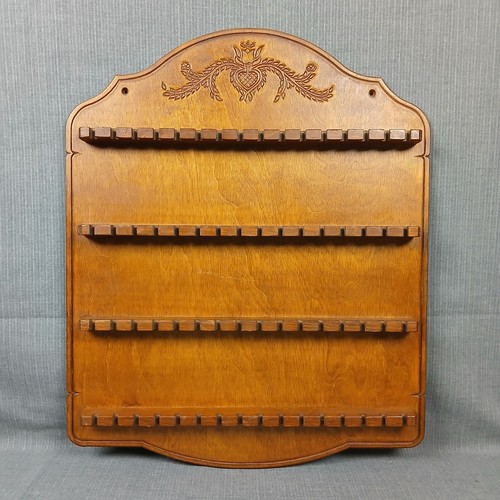 VTG 64 Slot Spoon Holder Collector Wall Rack Souvenir Spoons Display ...