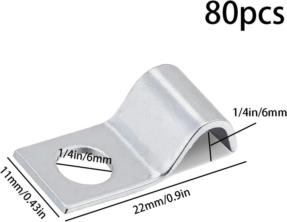 80PCS Cable Wire Screw Clips 1/4 Inch, Zinc Plated Steel Outdoor... | eBay