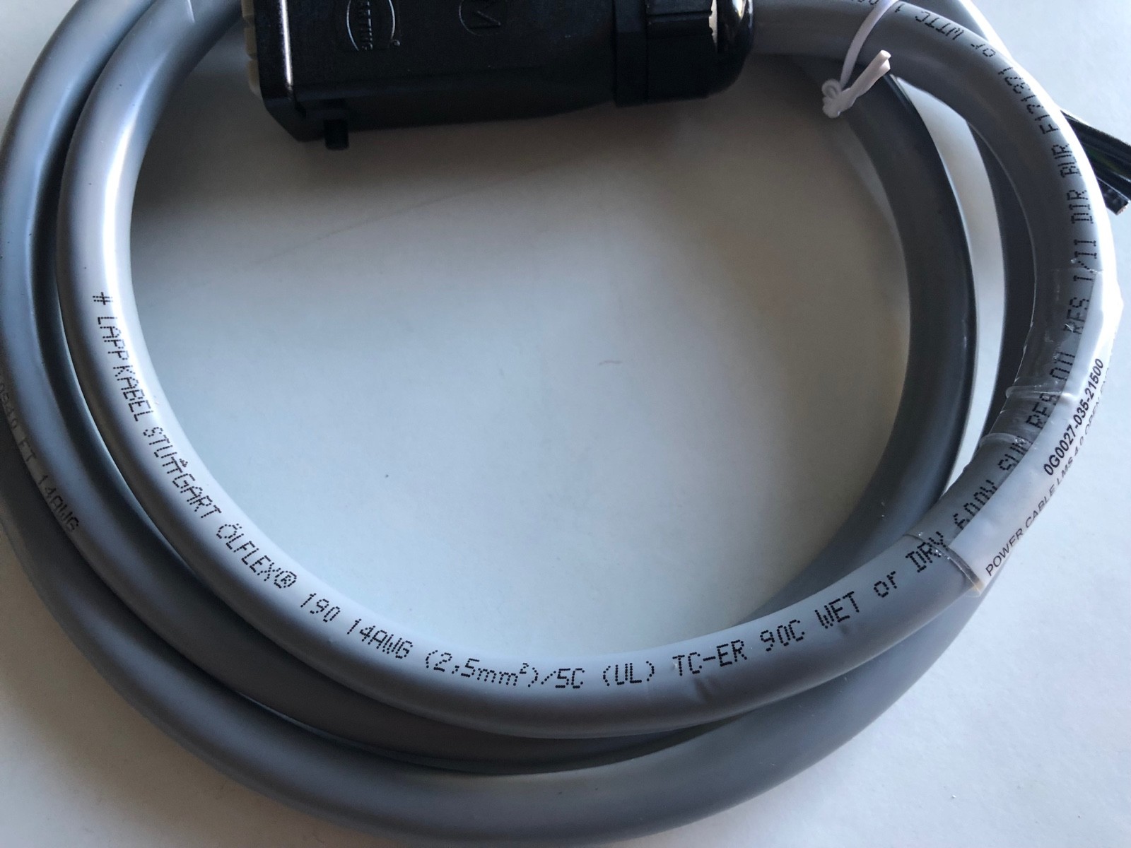 Harting Power Cable LMS 4.0 Open End Straight 521653-1.5 16A 600V 230 ...