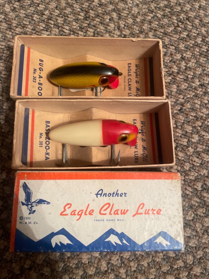 Vintage Wright McGill Eagle Claw Bug A Boo 303 301 bass zoo ka lot ...