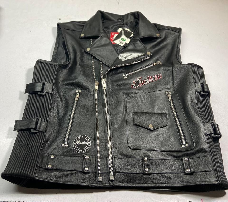 Motorcycle Men's Western Leather Biker Vest, Black Leather Riding Vest ...