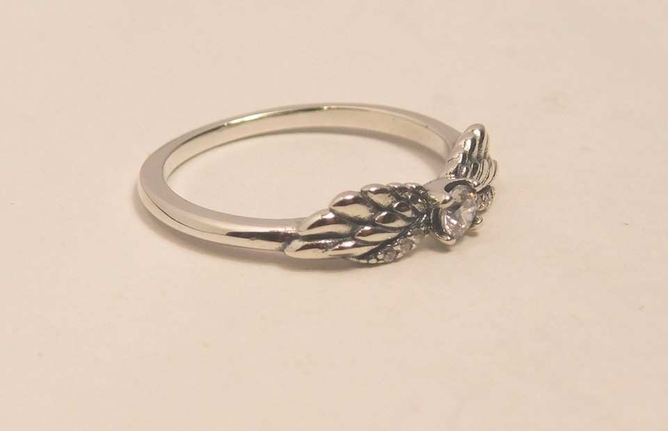 Authentic Pandora Ring, Sparkling Angel Wings Stackable, #198500C01 | eBay