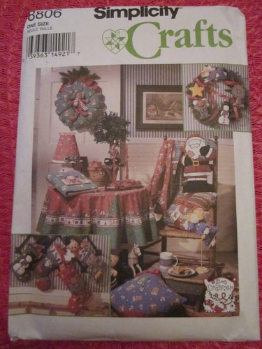 Simplicity 8806 CHRISTMAS ORNAMENTS ANGEL WREATH STOCKINGS SANTS ...