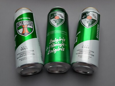 3x BC ZALGIRIS - LKL Champion - Zalia Balta Svyturys Empty Beer Can ...