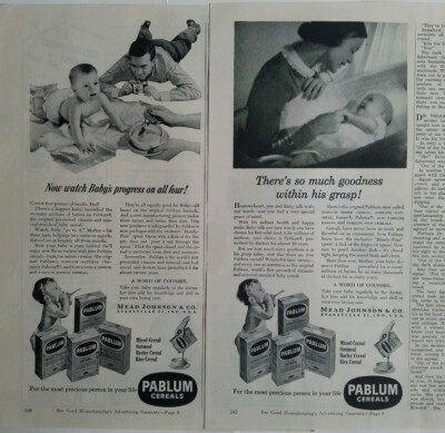 Lot two 1951 Pablum baby food cereal vintage ads | eBay